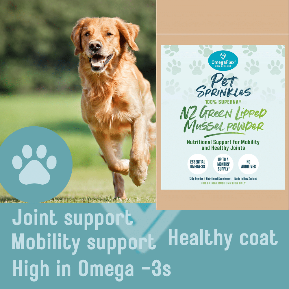 Omega Flex Pet Sprinkles NZ Green Lipped Mussel Powder – Pet City